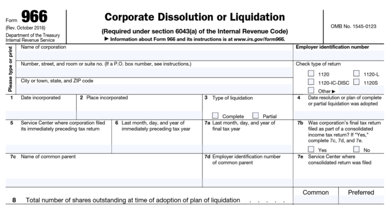 The Essentials of Form 966: Closing A Company Simplified